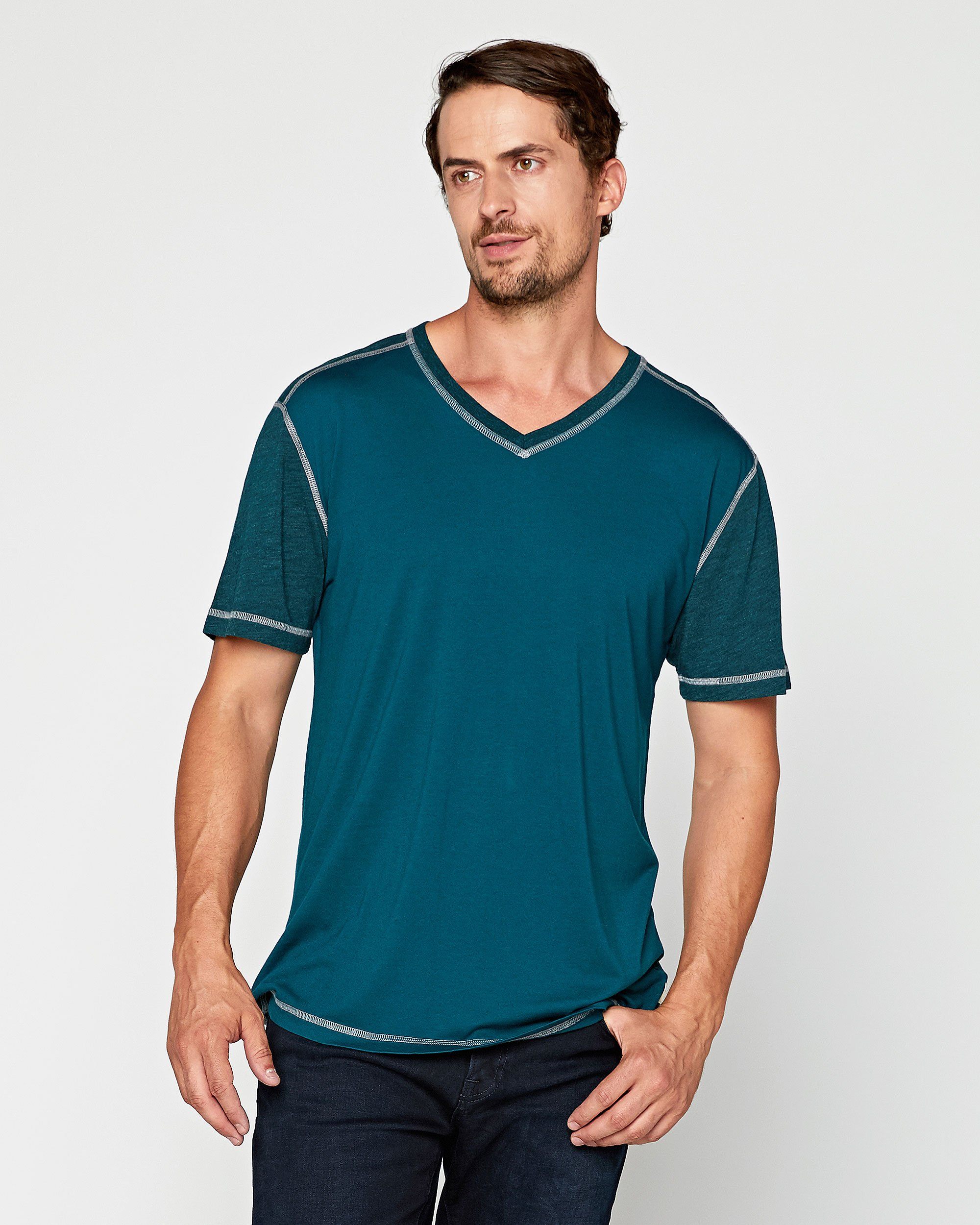 Darren Short Sleeve Vee – Agave Denim