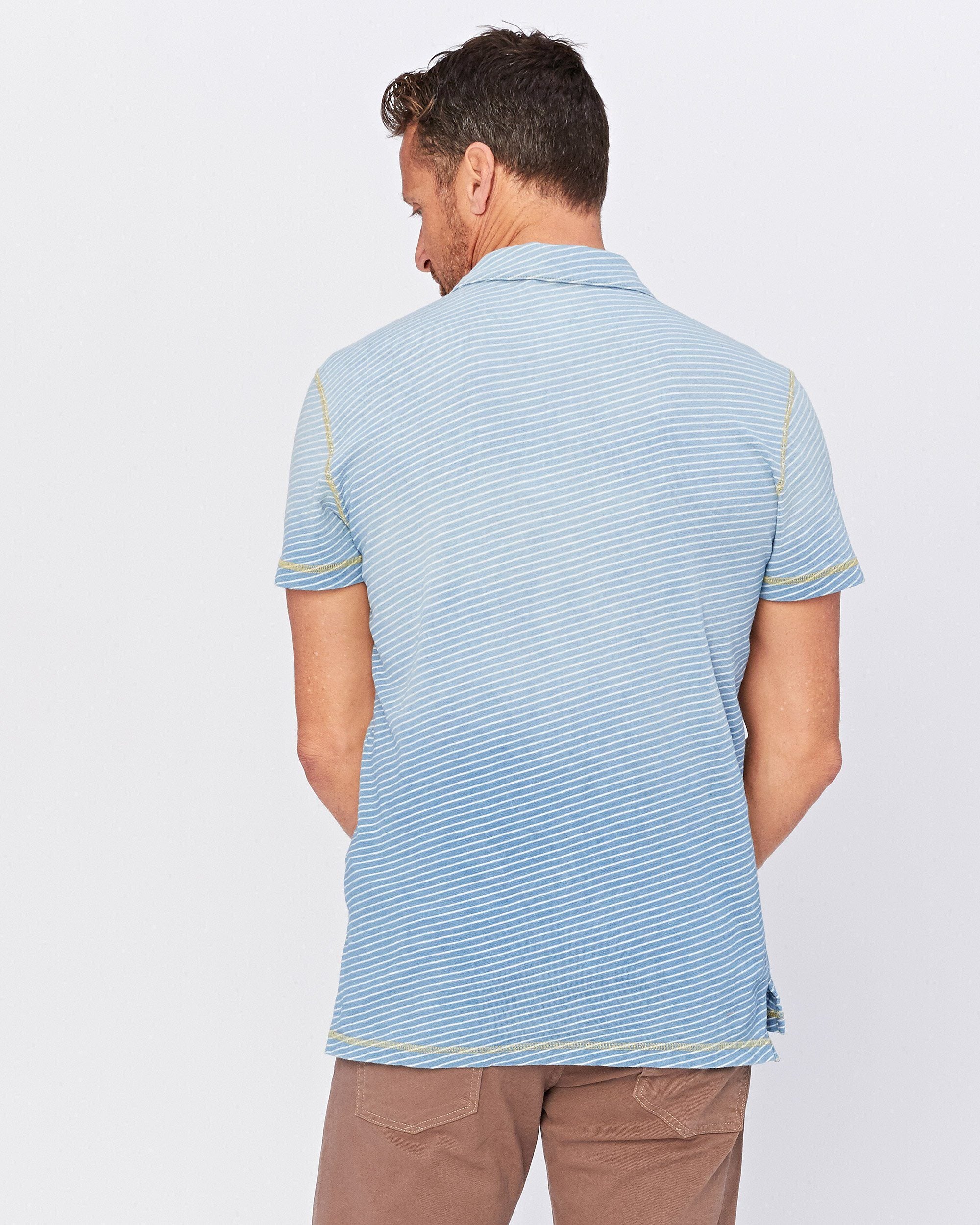 Kirra Indigo Stripe Slub Jersey Polo – Agave Denim