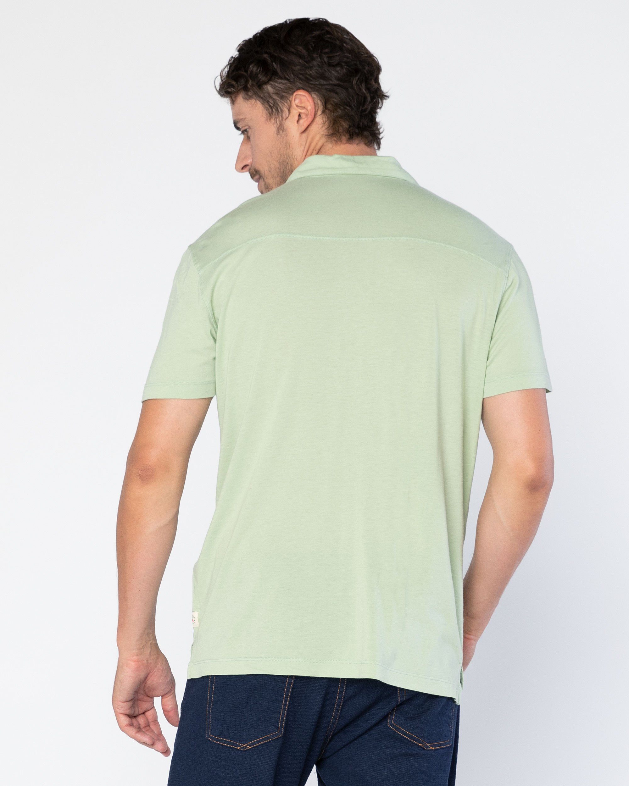 Fort Point Full-Button Polo – Agave Denim